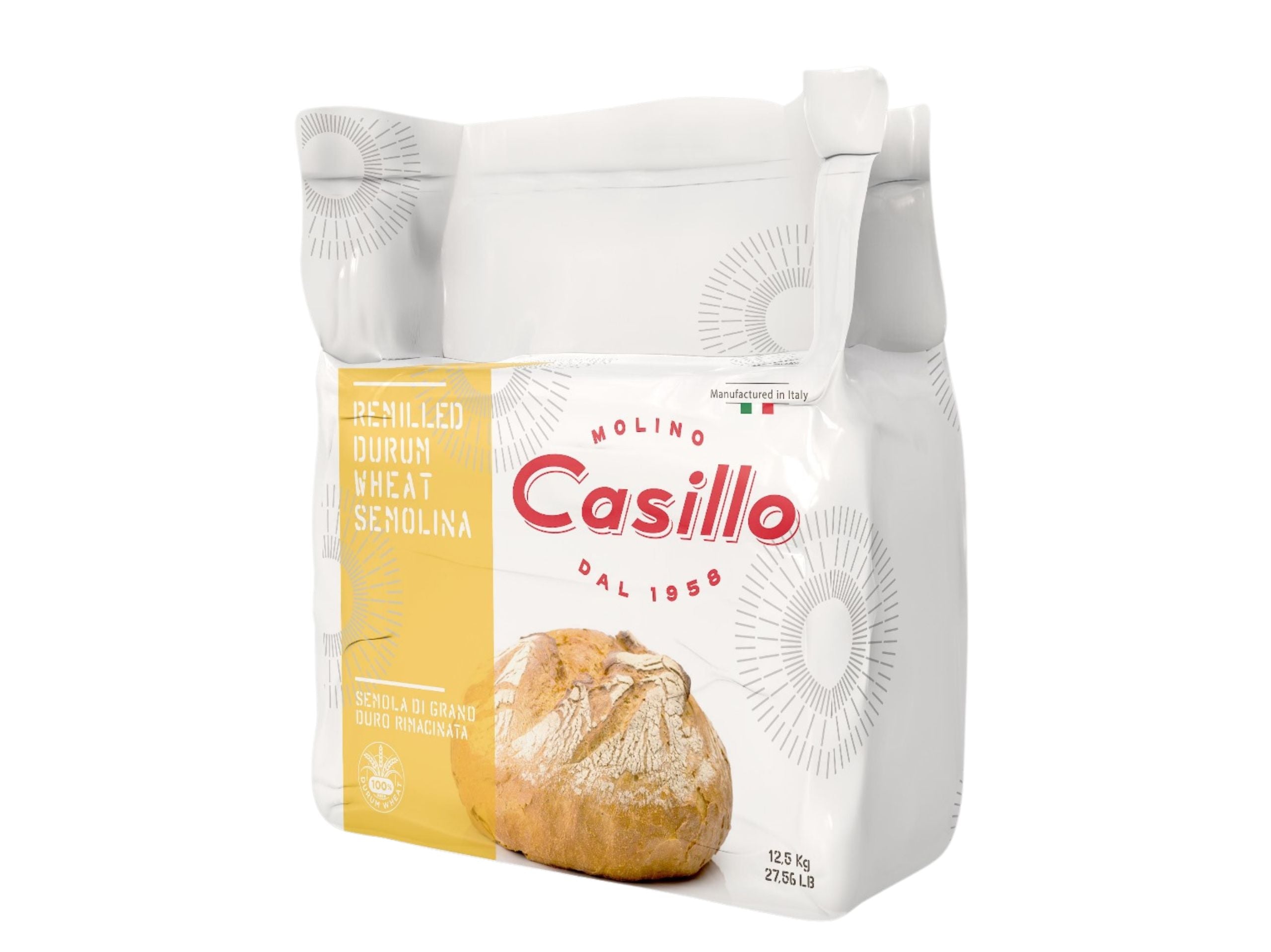 CASILLO REMILLED DURUM WHEAT SEMOLINA VACUUM - ORO 12,5 KG – HUBIT ...